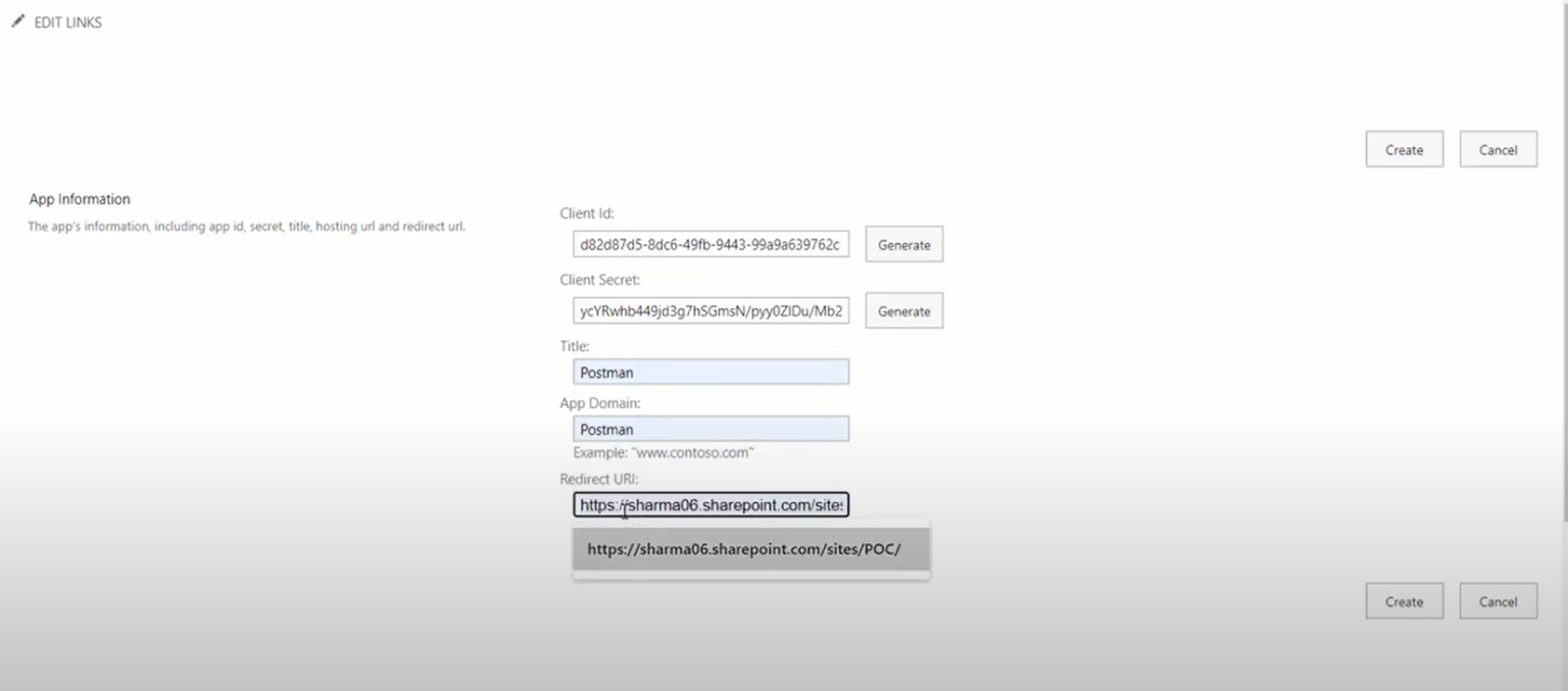 MS SharePoint Integration. Add-in Registration – Documentation